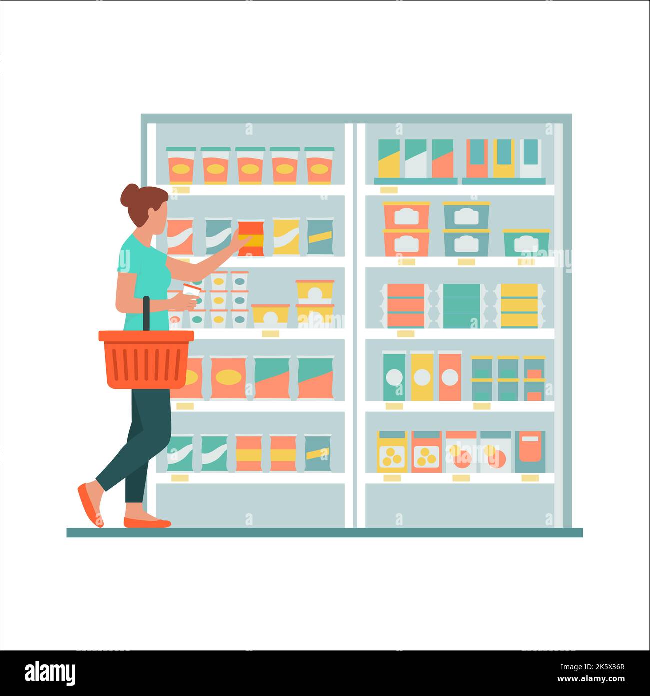 Shopping white background woman Stock Vector Images - Alamy