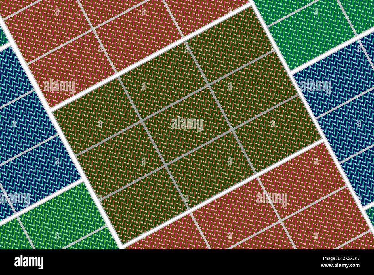 a red blue box shaped diagonal christmas present silver zigzag holiday green wrapping paper ...