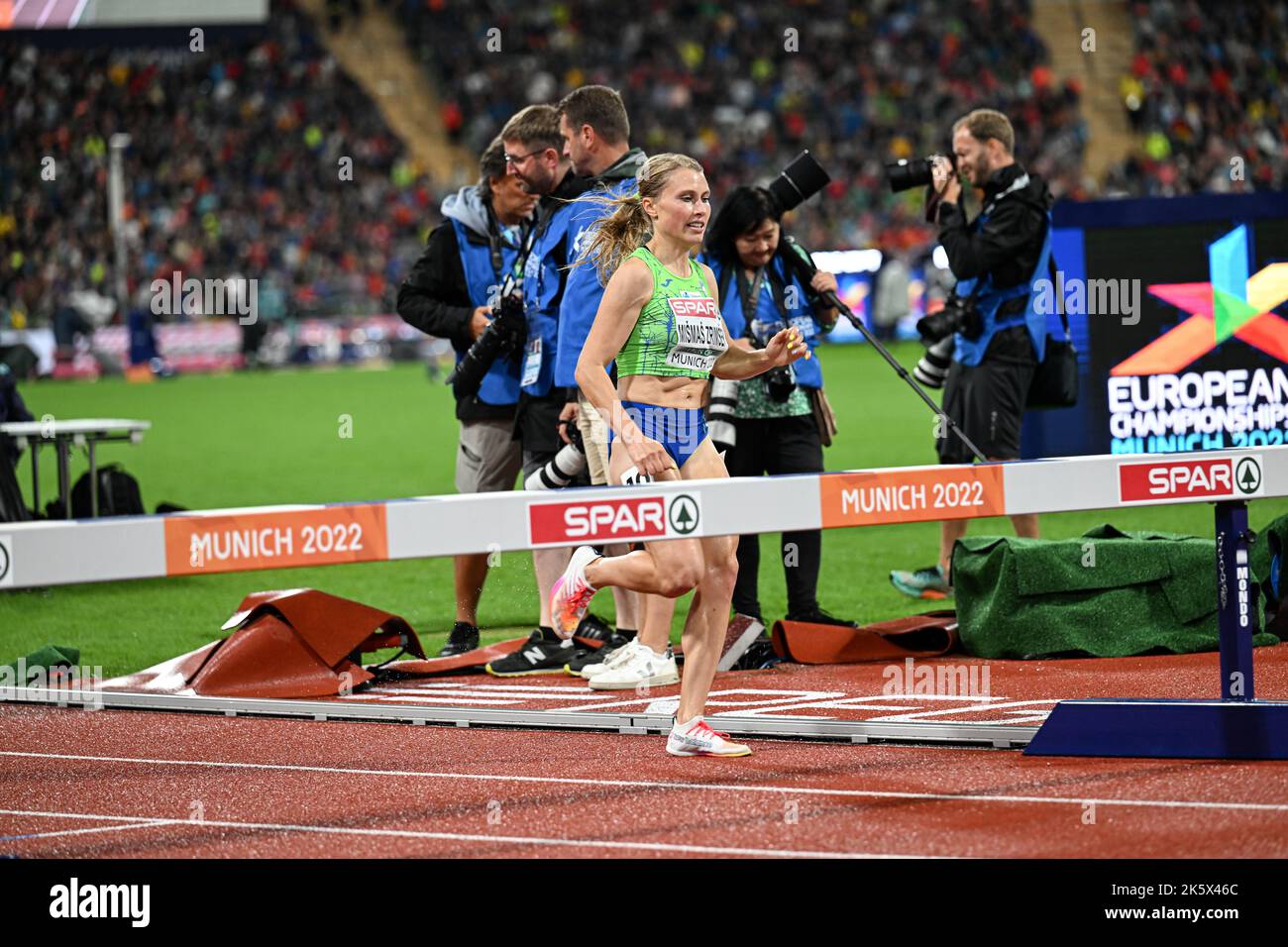 Marusa Mismas participating in the 3000m steeplechase of the European ...