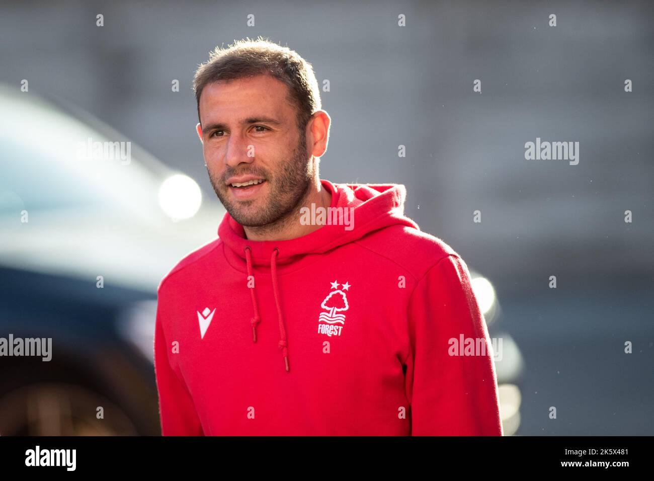 Steve Cook #3 of Nottingham Forest arrives before the Premier League ...
