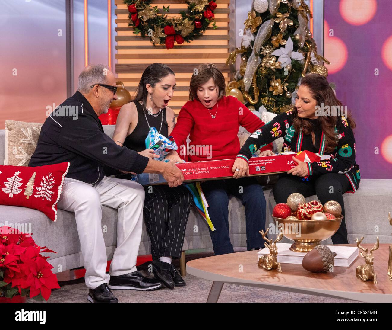 MIAMI, FL - OCT 10: Emilio, Emily, Sasha and Gloria Estefan are seen ...