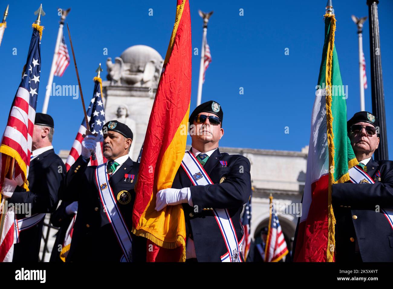 UNITED STATES - OCTOBER 10: Members of the Knights of Columbus stand ...