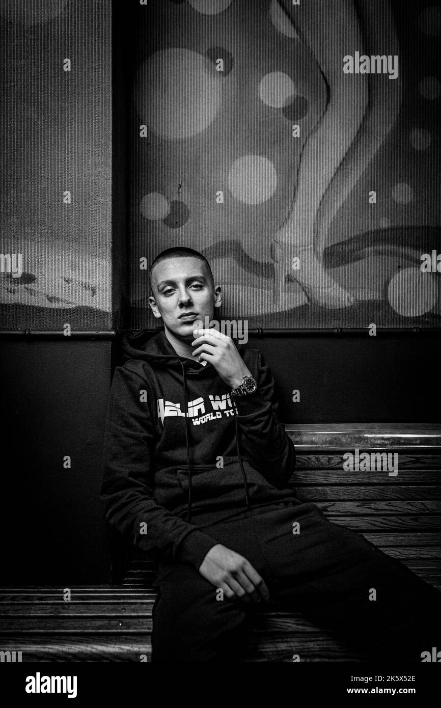 Paris, France, January 31, 2020. British rap singer from Manchester ...