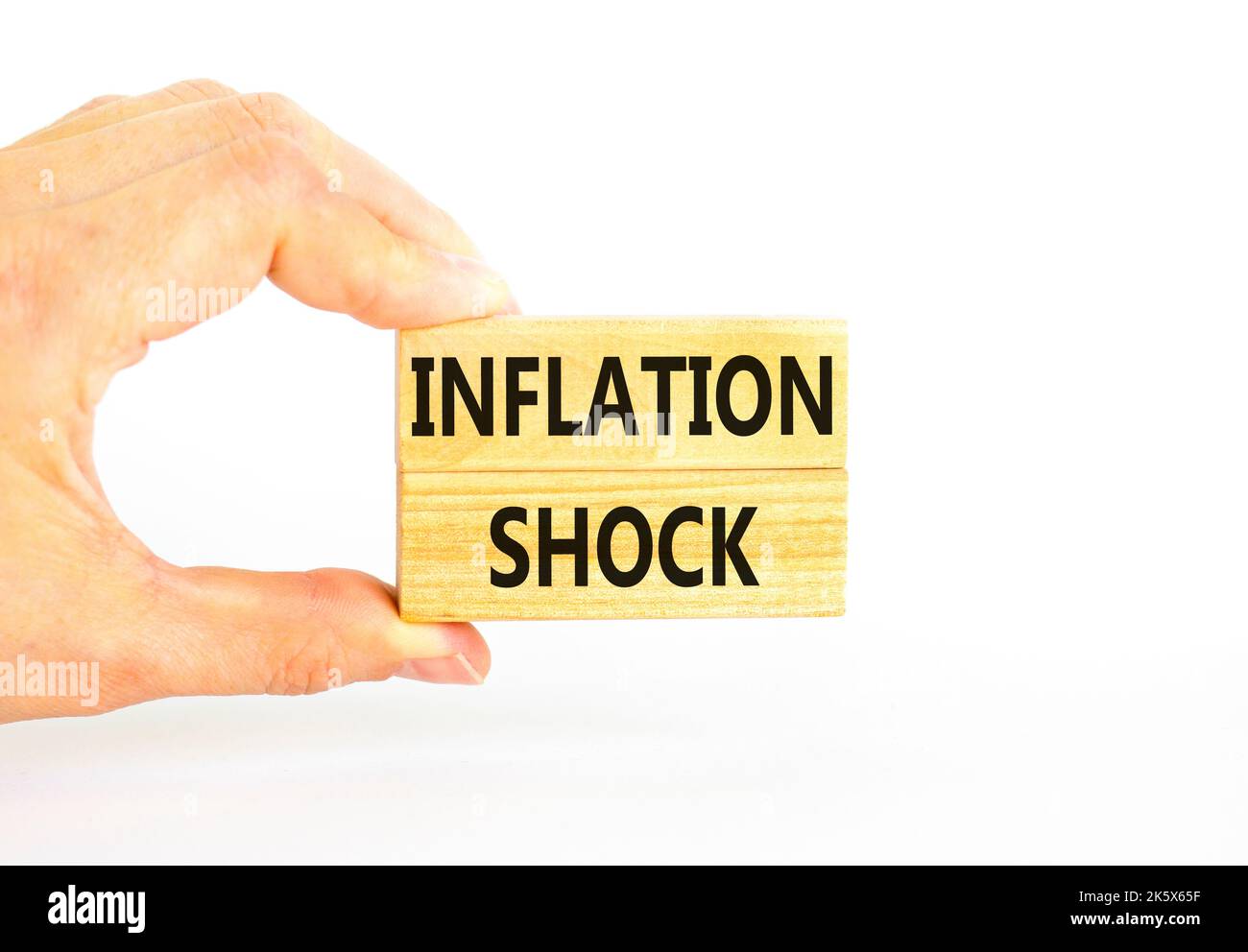 Inflation shock symbol. Concept words Inflation shock on wooden blocks ...
