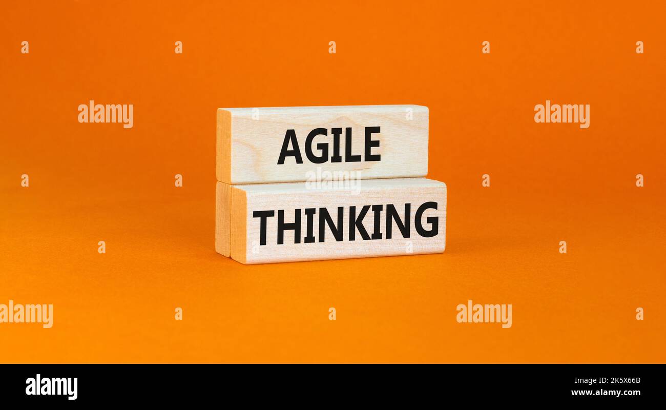Agile thinking symbol. Concept words Agile thinking on wooden blocks ...