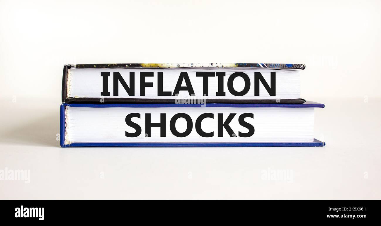 Inflation shocks symbol. Concept words Inflation shocks on books ...