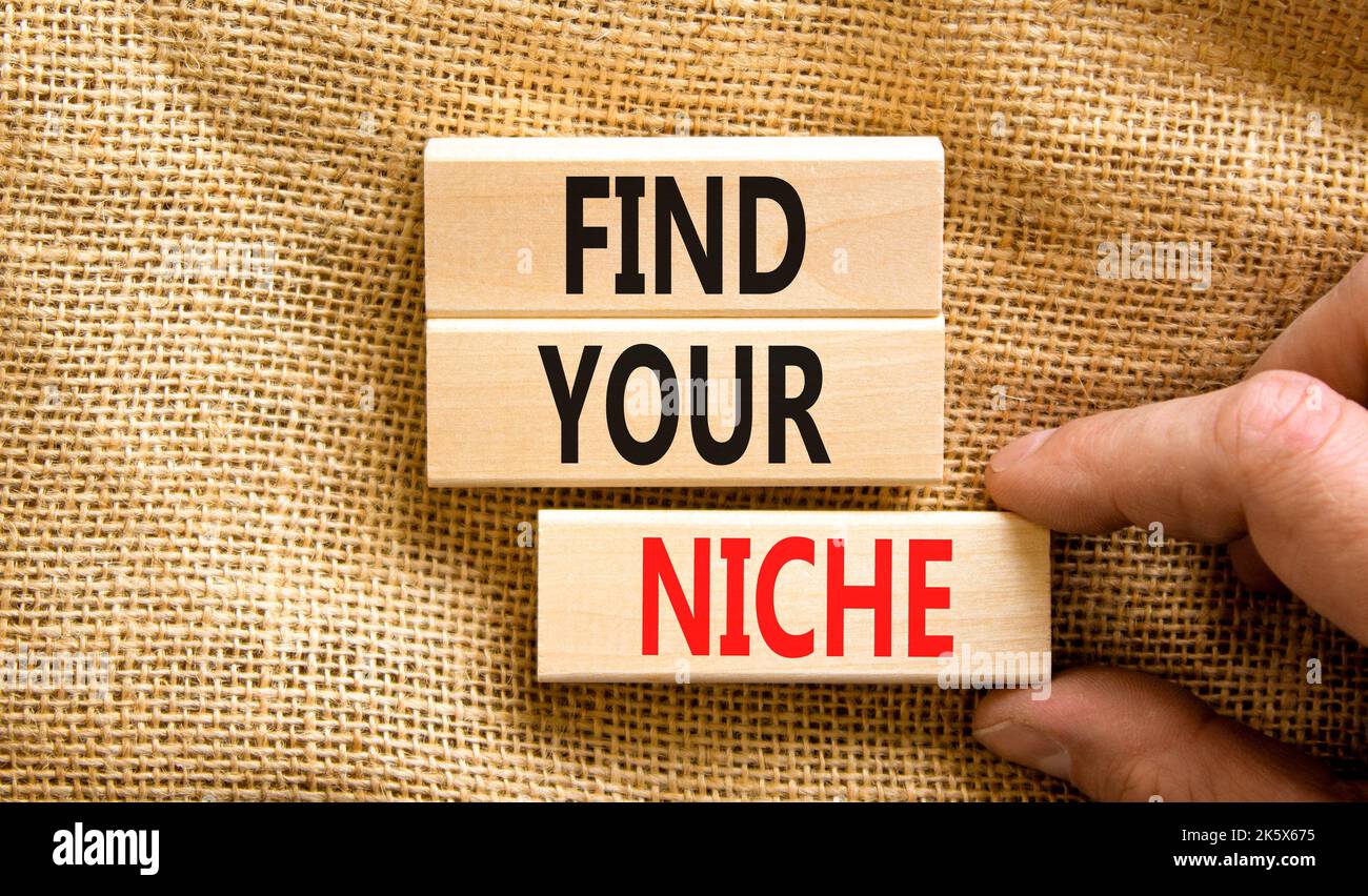 Find your niche symbol. Concept words Find your niche on wooden blocks ...