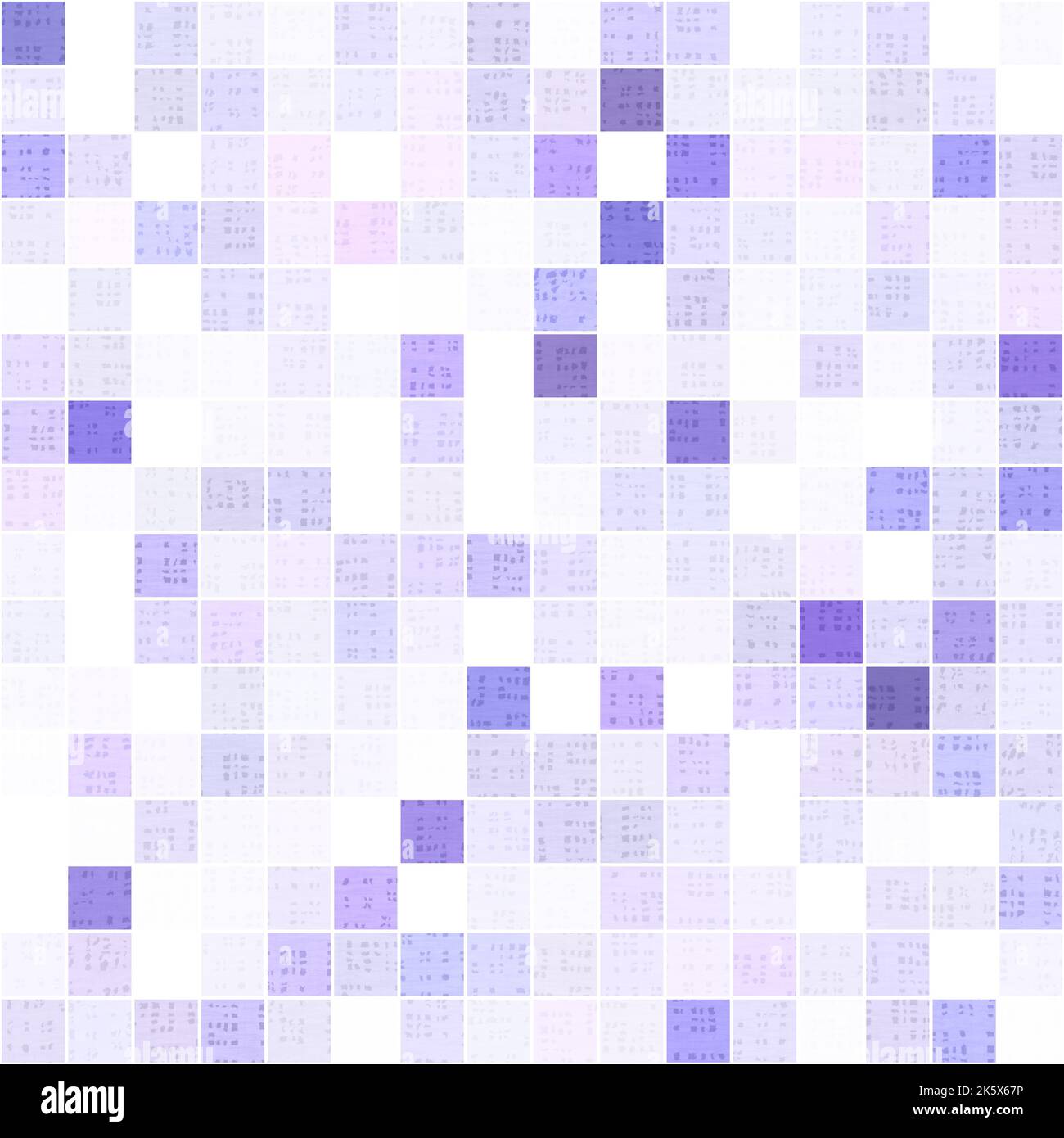 Tiny purple geometric mosaic pixel grid seamless pattern. Modern square ...