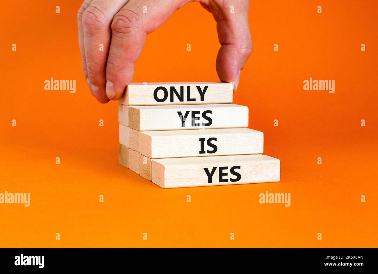 Only yes is yes symbol. Concept words Only yes is yes on wooden blocks ...