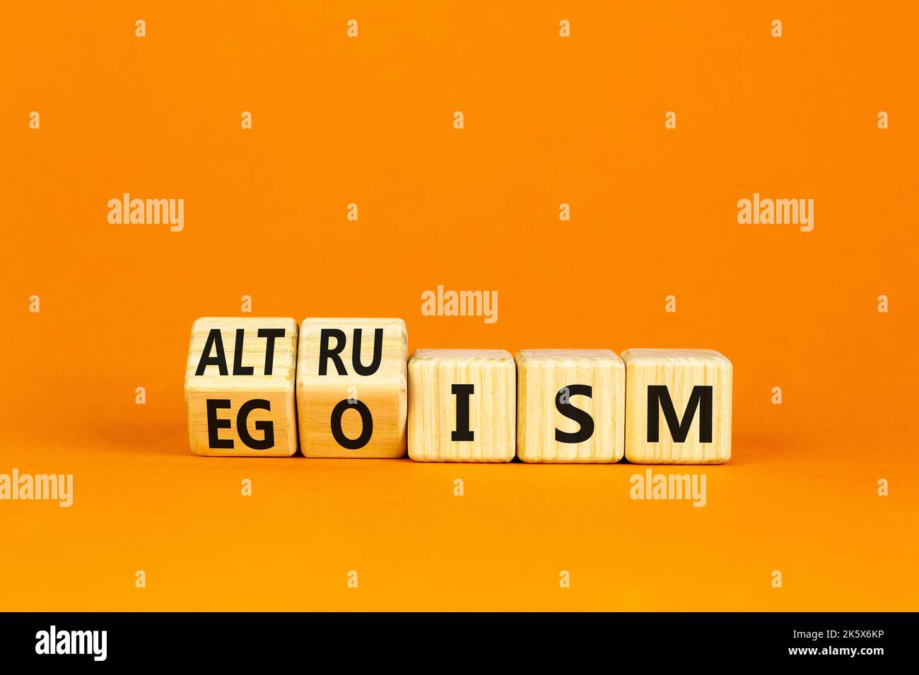 Altruism or egoism symbol. Concept words Egoism and Altruism on wooden ...