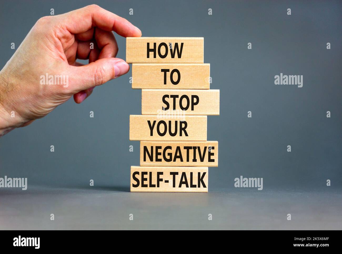 Stop negative self-talk symbol. Concept words Stop to flip your ...