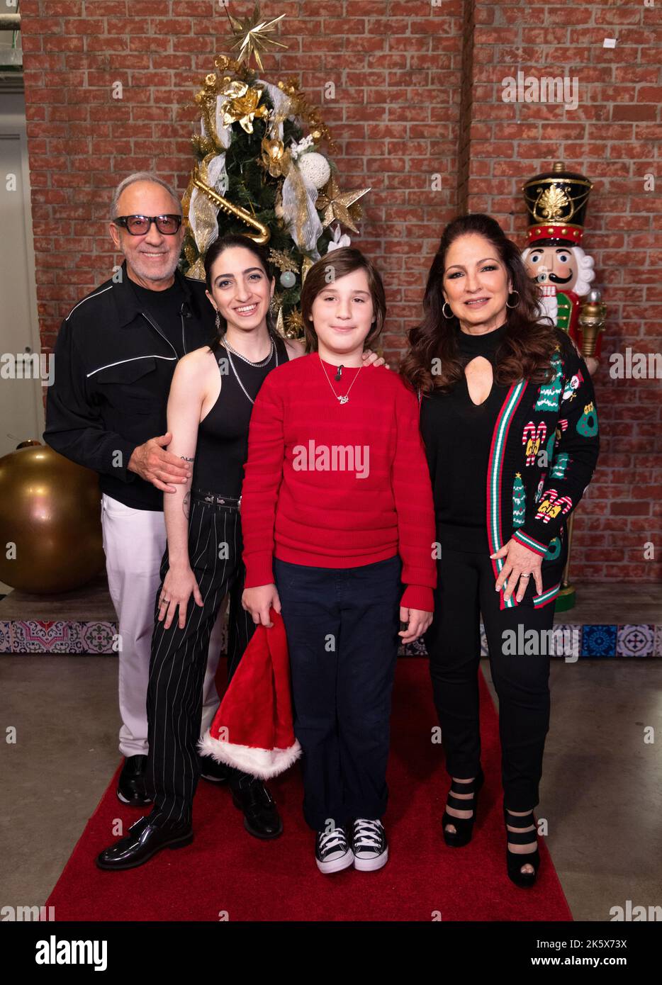 MIAMI, FL - OCT 10: Emilio, Emily, Sasha and Gloria Estefan are seen ...