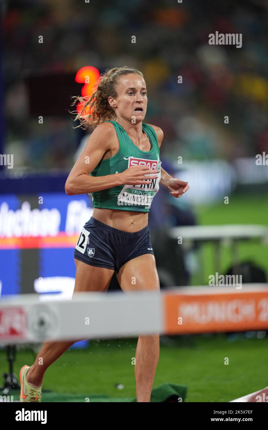 Michelle Finn participating in the 3000m steeplechase of the European ...