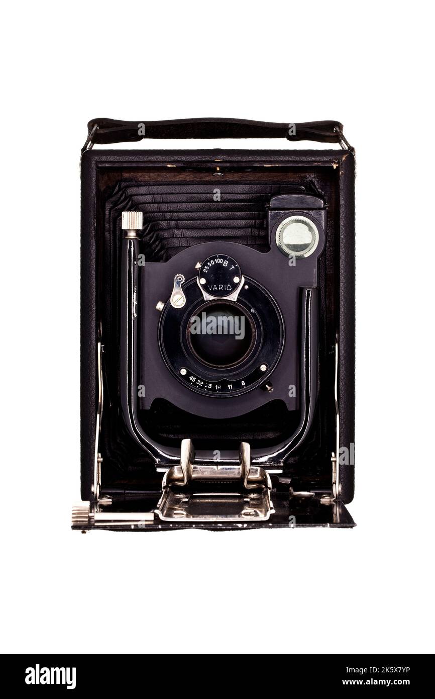 Classic roll-film camera, isolated on white background Stock Photo - Alamy