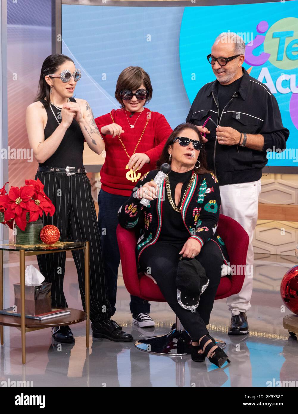 MIAMI, FL - OCT 10: Emily Estefan, Sasha Estefan Gloria Estefan and ...