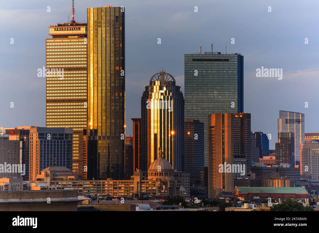 Boston Back Bay At Sundown Stock Photo - Alamy