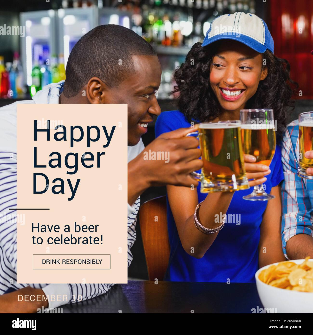 Happy diverse people drinking hi-res stock photography and images - Alamy