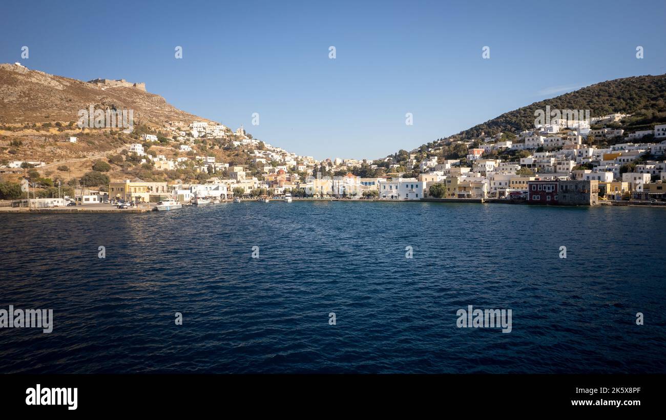 A scenic view of the seaside architecture in Crete, Greece Stock Photo ...