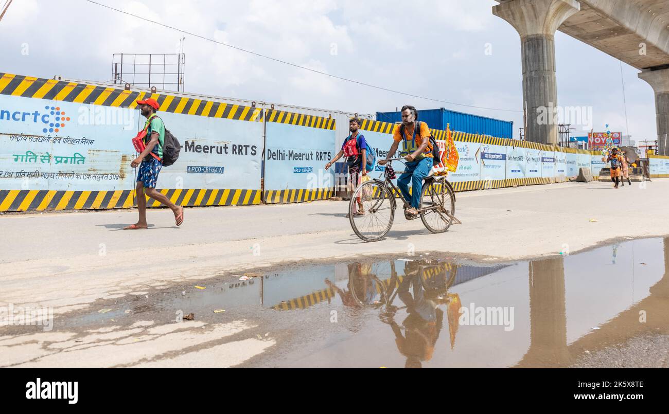 Ghaziabad, Uttar Pradesh, India - July 2022: Portrait of hindu pilgrim ...