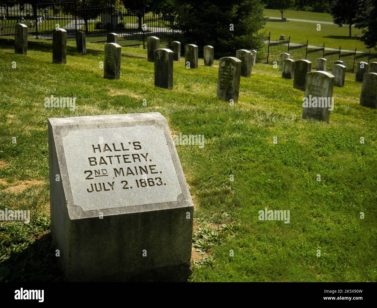Hall's Battery 2nd Maine at Gettysburg PA Stock Photo - Alamy