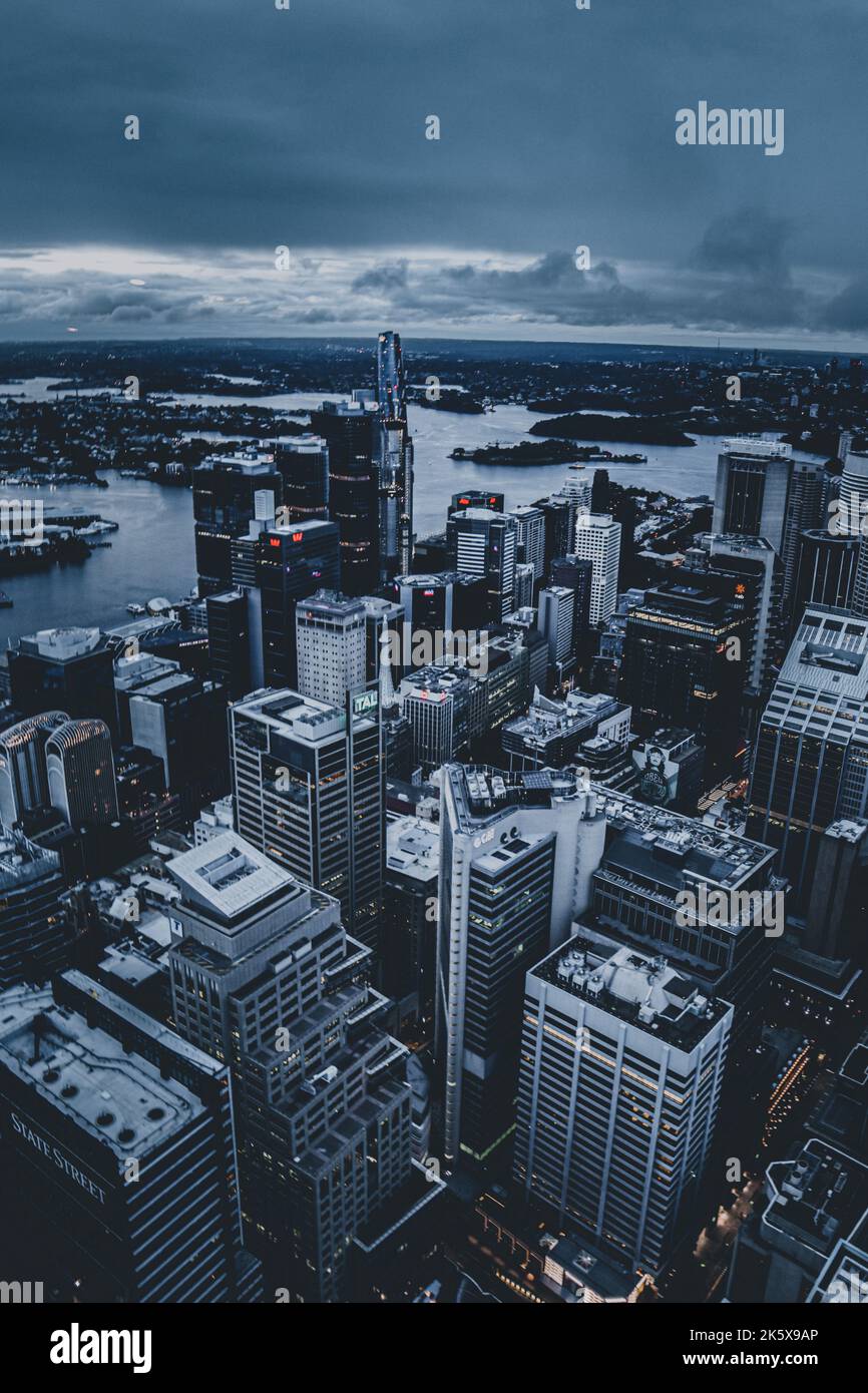 A vertical view of a cityscape Stock Photo - Alamy