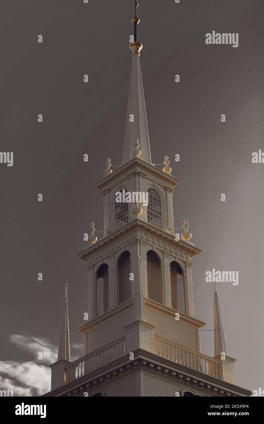 The First Religious Society Church and Parish Hall with a beautiful ...