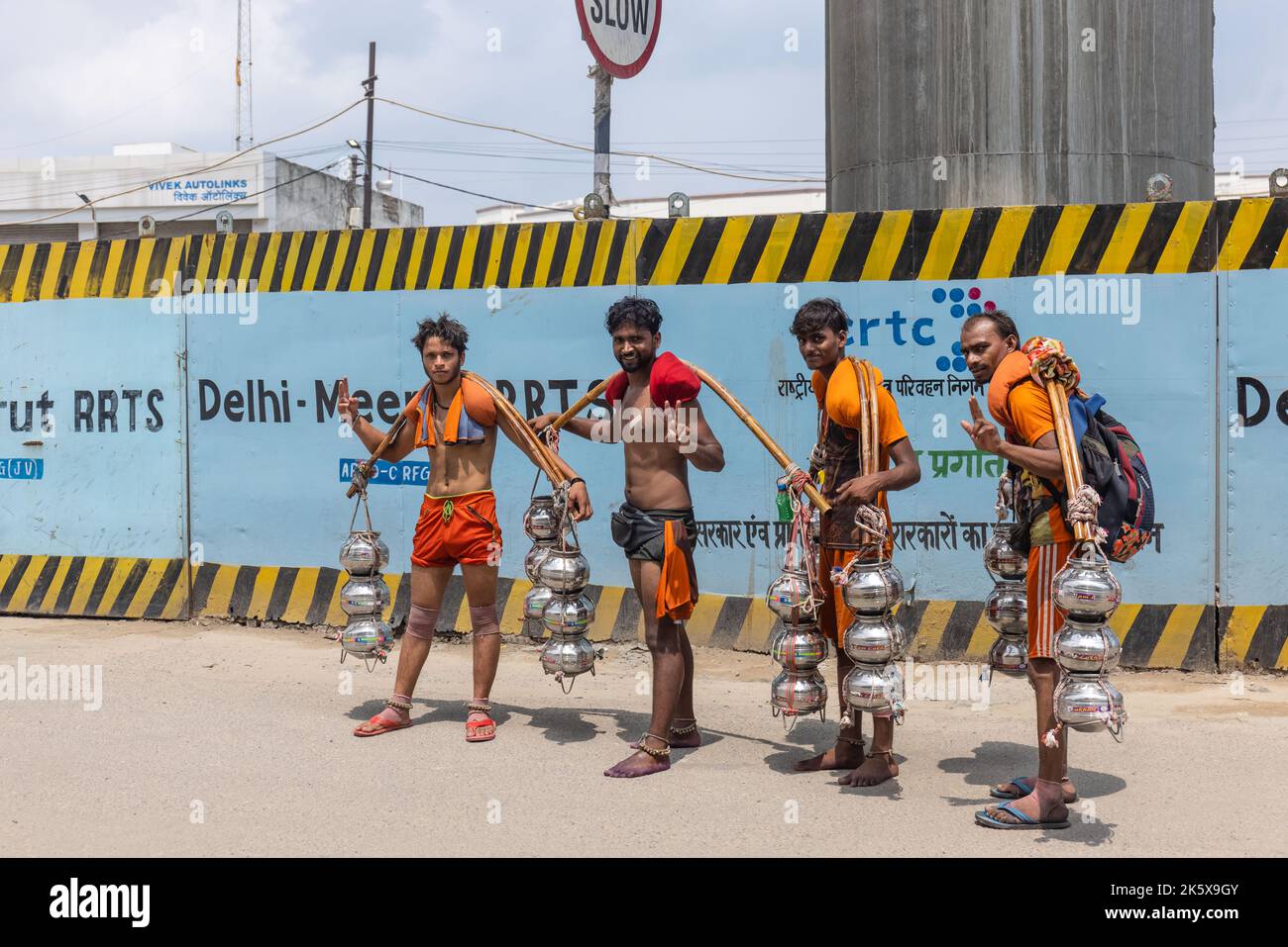 Ghaziabad, Uttar Pradesh, India - July 2022: Portrait of hindu pilgrim ...