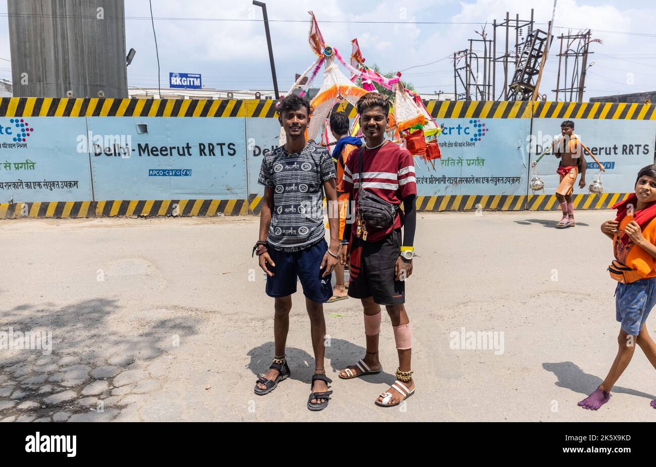 Ghaziabad, Uttar Pradesh, India - July 2022: Portrait of hindu pilgrim ...