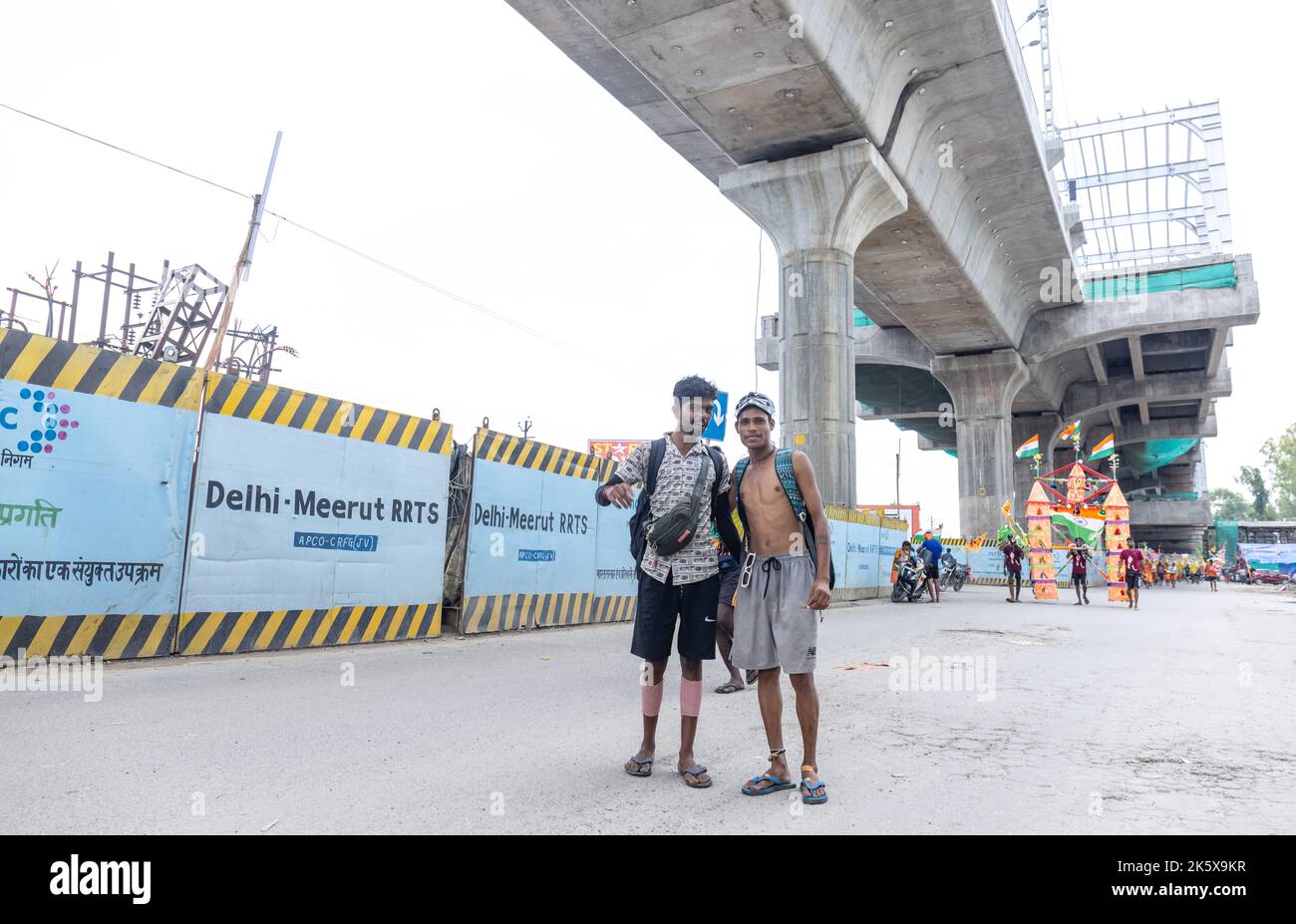Ghaziabad, Uttar Pradesh, India - July 2022: Portrait of hindu pilgrim ...