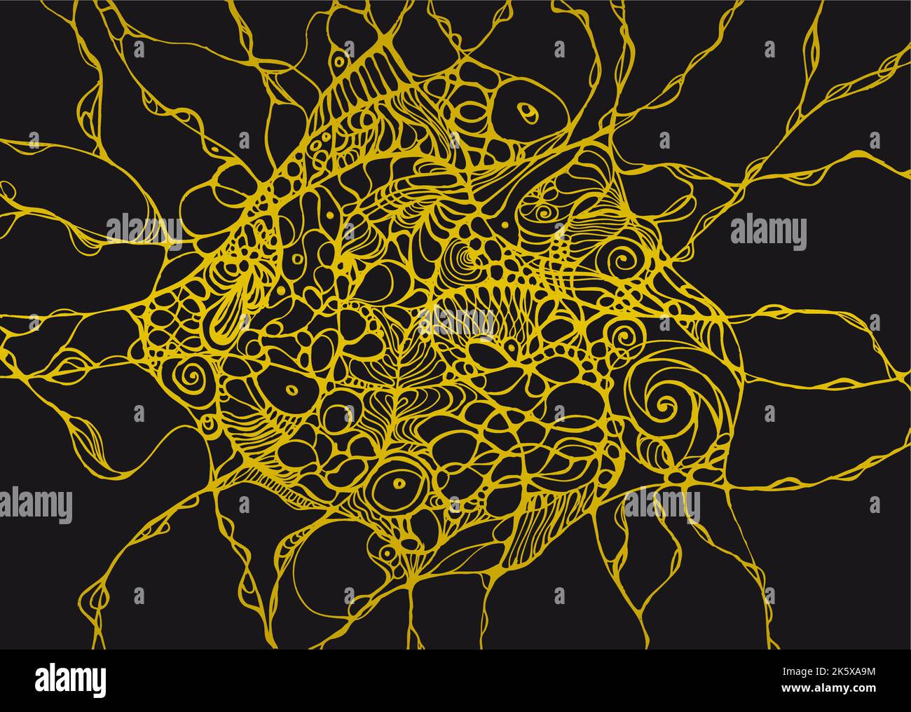 Neurographic Art Drawing Mindfulness Connection Neurons Illustration ...
