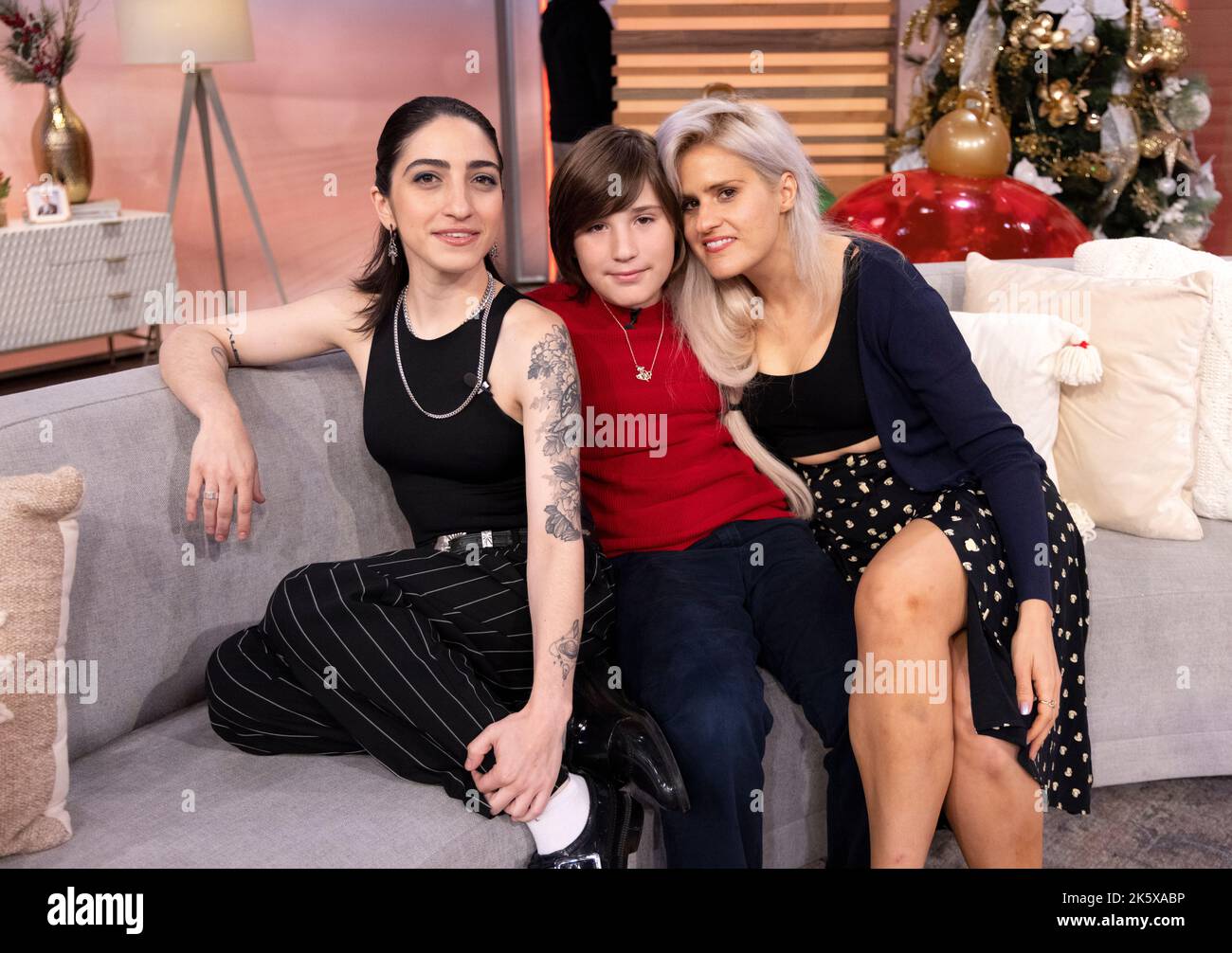MIAMI, FL - OCT 10: Emily Estefan, Sasha Estefan and Lara Estefan are ...