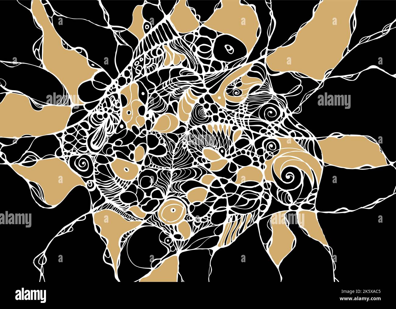 Neurographic Art Drawing Mindfulness Connection Neurons Illustration ...