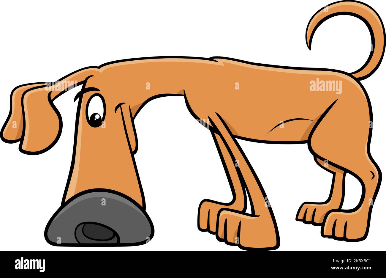 Cartoon illustration of sniffing dog comic animal character Stock ...