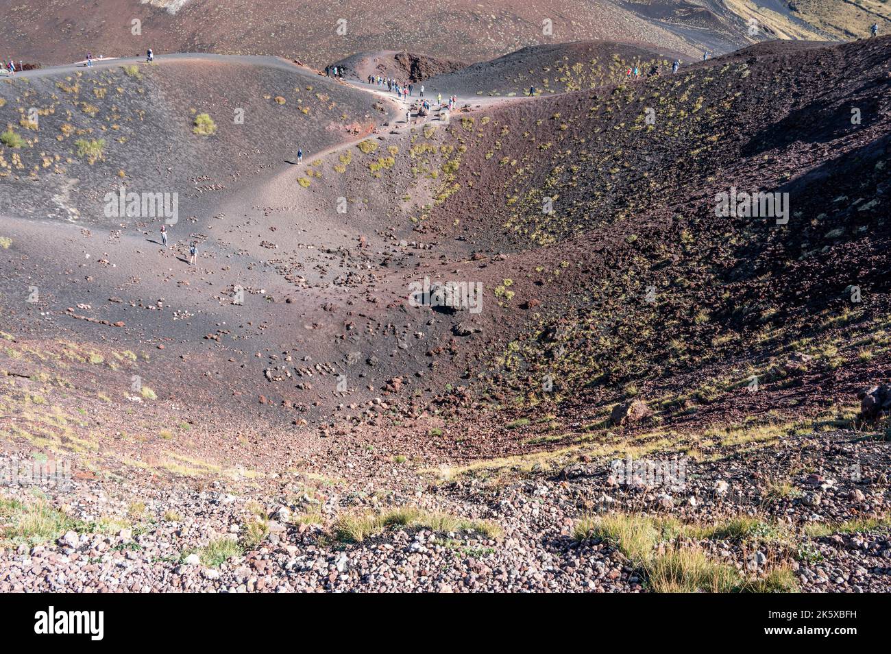 Etna, Italy - 09-15-2022: The beautiful Etna Volcano with its Silvestri ...