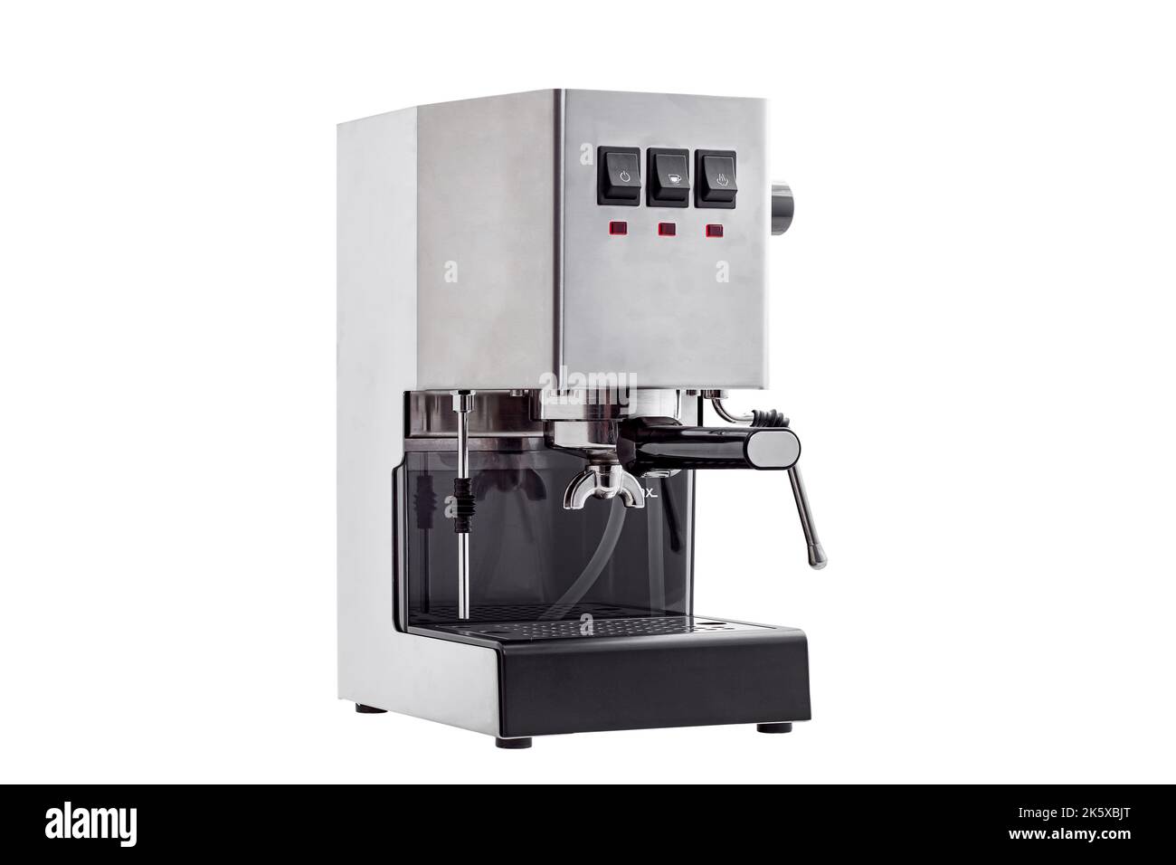 gray stainless steel carob coffee maker with holder and portafilter for ...