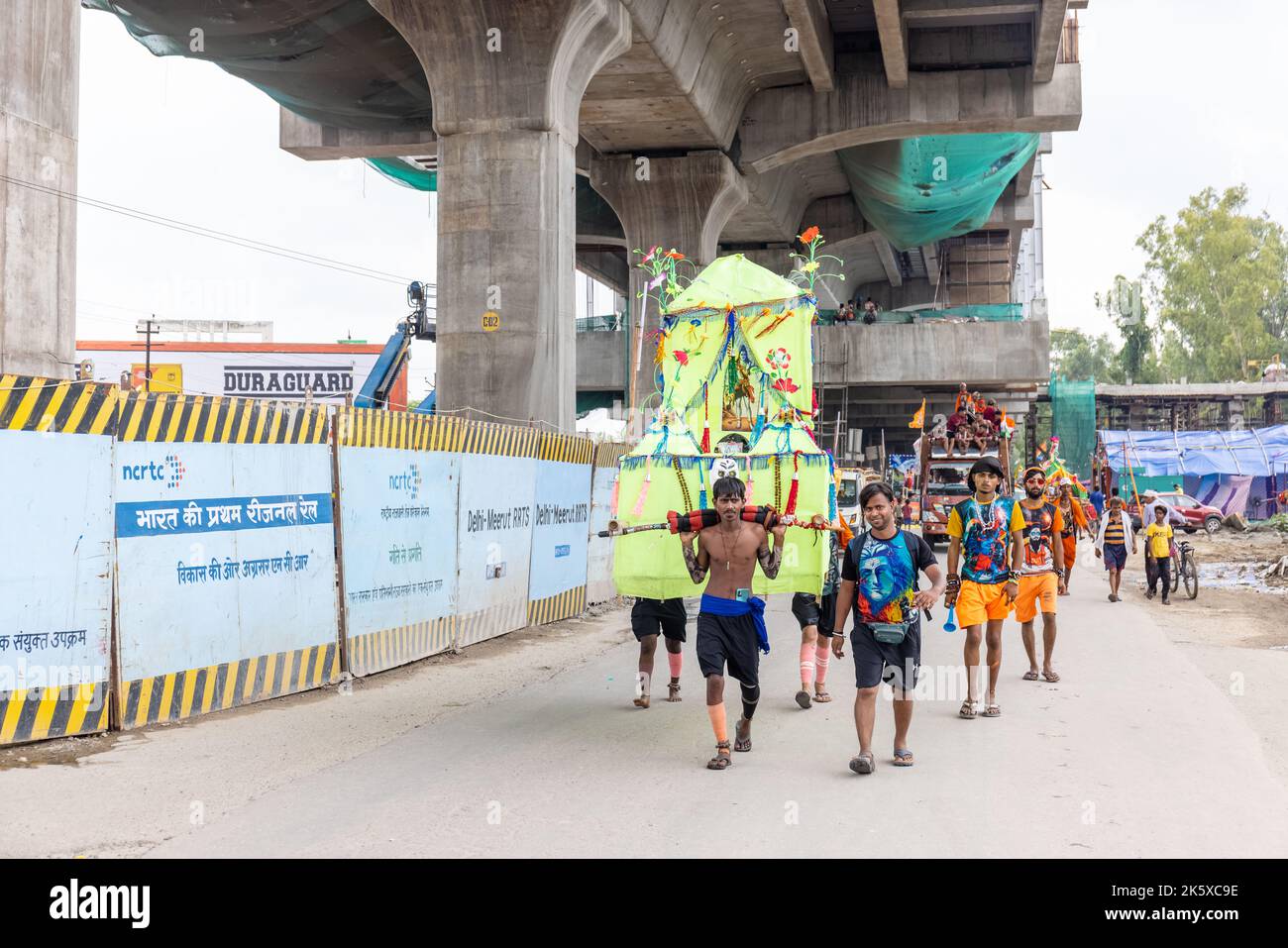 Ghaziabad, Uttar Pradesh, India - July 2022: Portrait of hindu pilgrim ...