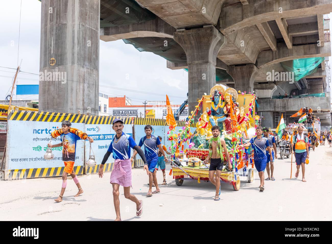 Ghaziabad, Uttar Pradesh, India - July 2022: Portrait of hindu pilgrim ...