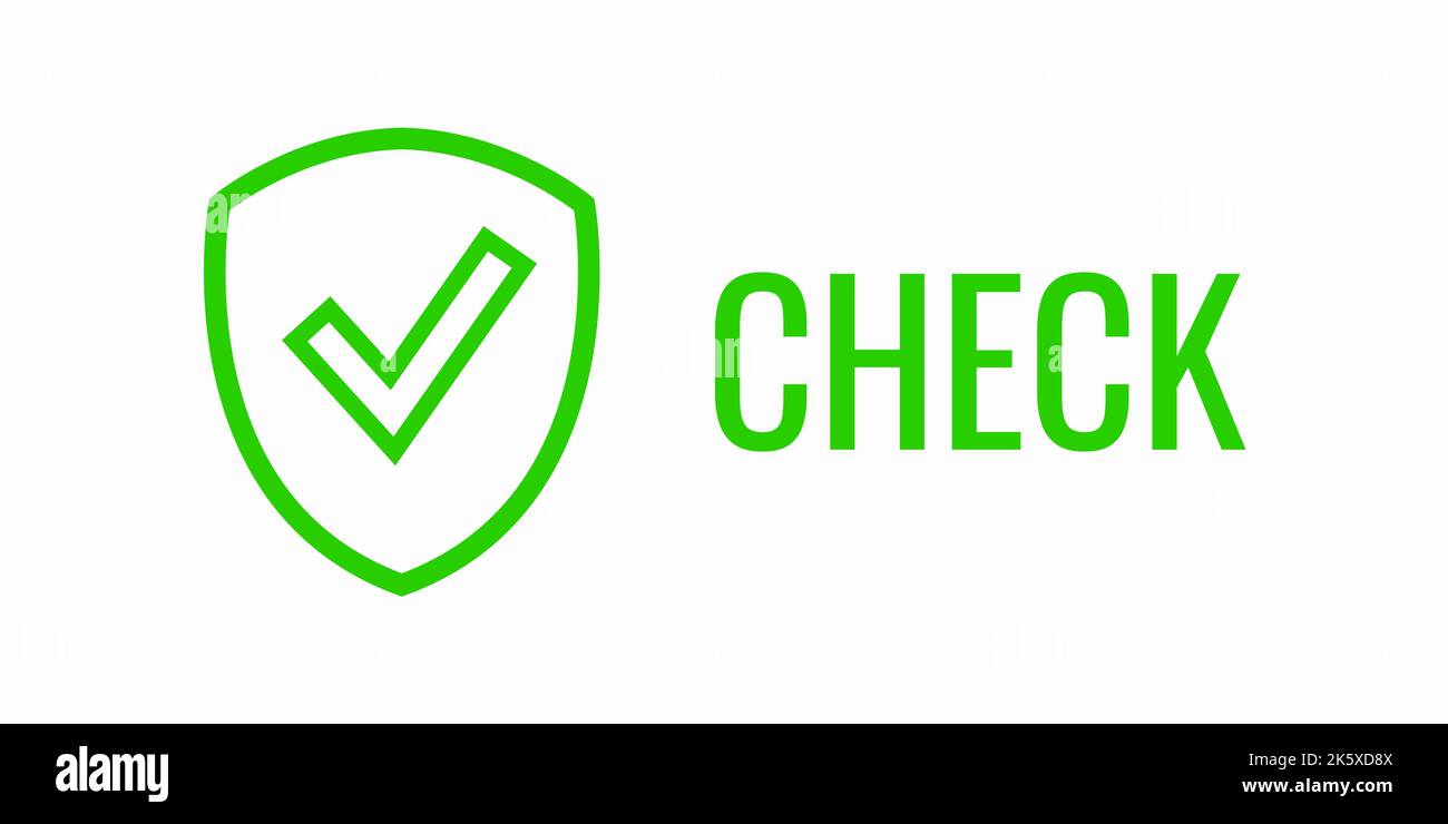 Shield green icon with check mark. Data protection concept. verified ...