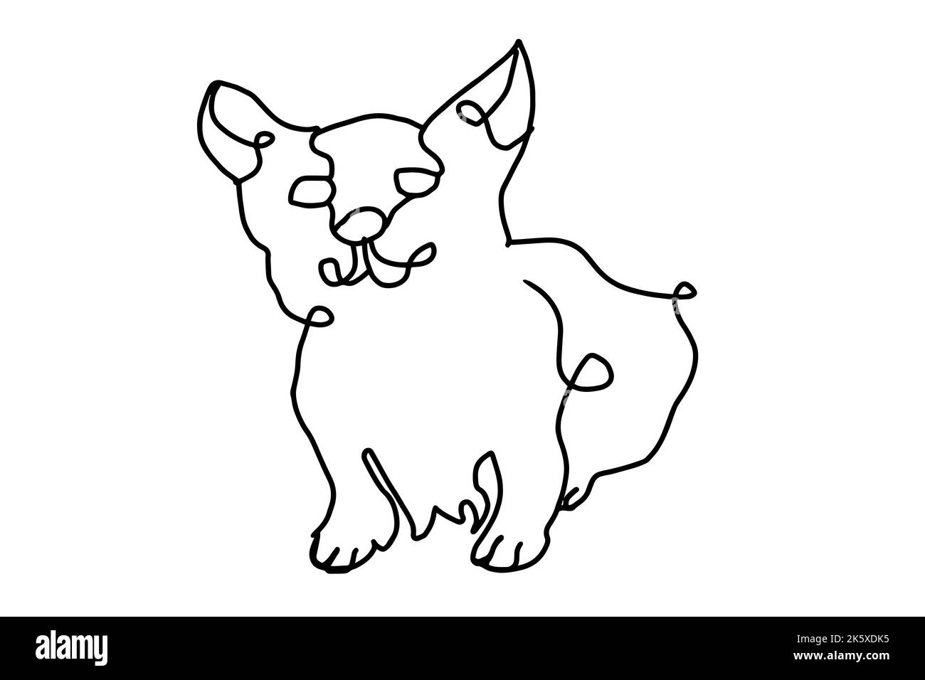 one black line drawing of a dog. Vector illustration Stock Vector Image ...