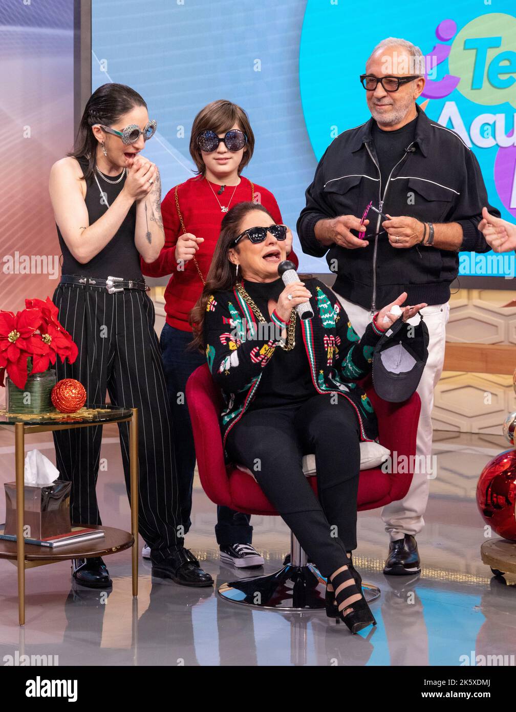 MIAMI, FL - OCT 10: Emily Estefan, Sasha Estefan Gloria Estefan and ...