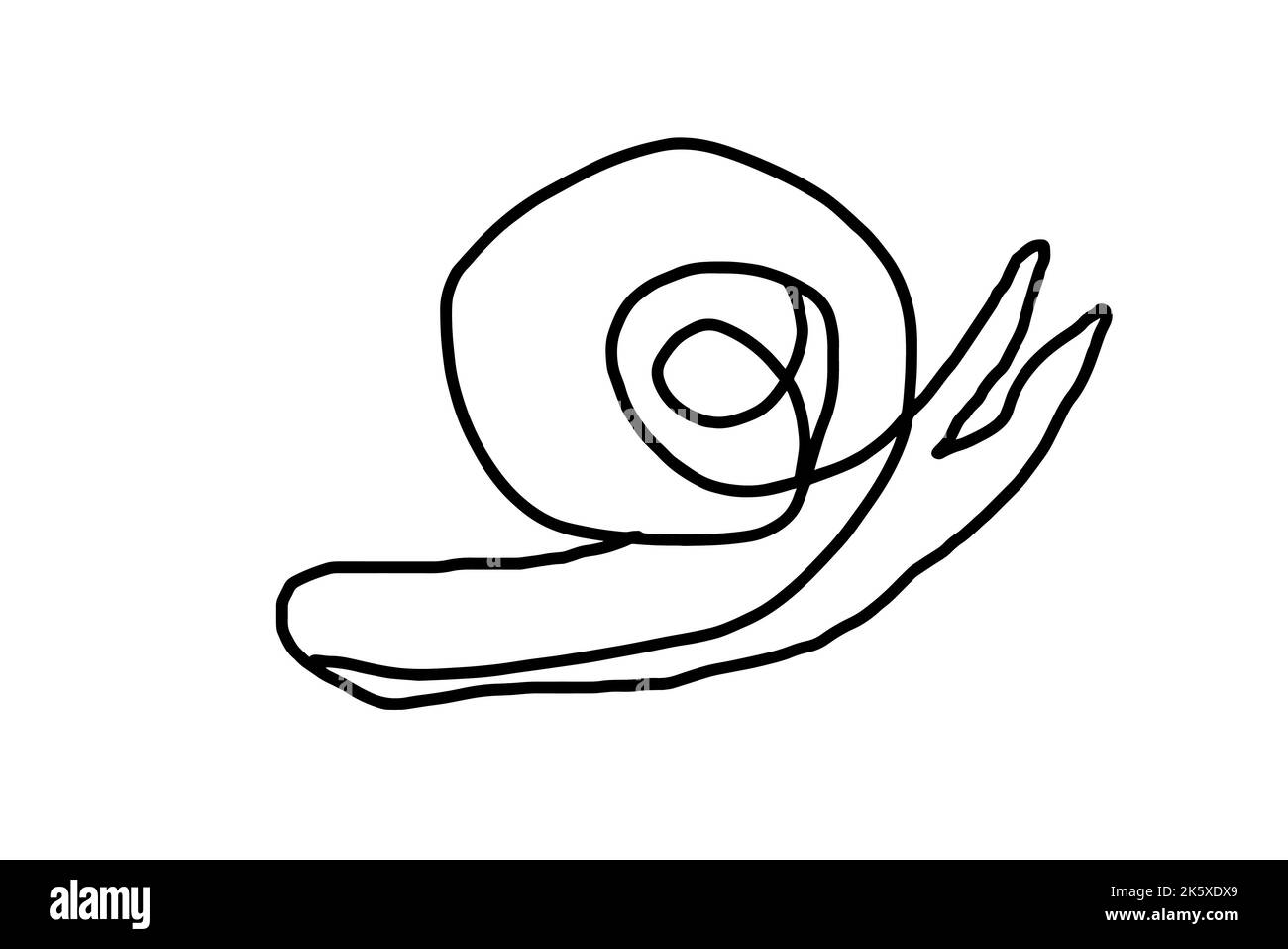 Cartoon illustration cute snail shell Black and White Stock Photos ...