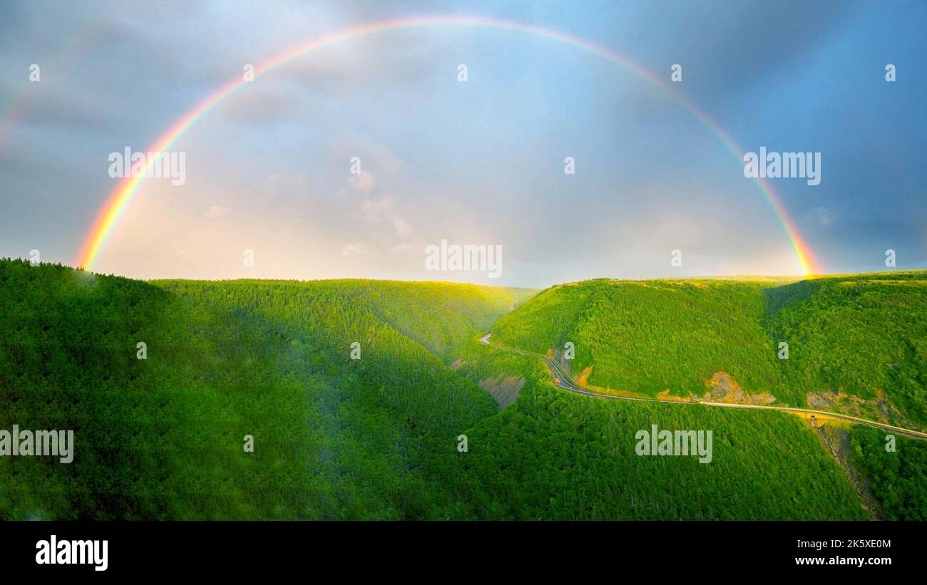 Rainbow and Green full Mountain Stock Vector Image & Art - Alamy
