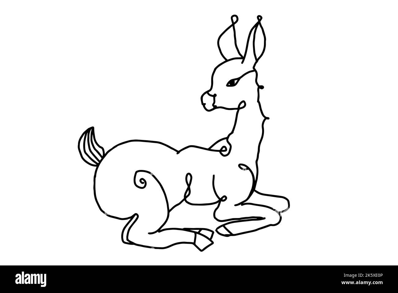 One line drawing horn Cut Out Stock Images & Pictures - Alamy