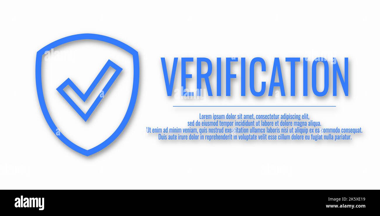 Shield blue icon with check mark. Data protection concept. verified ...