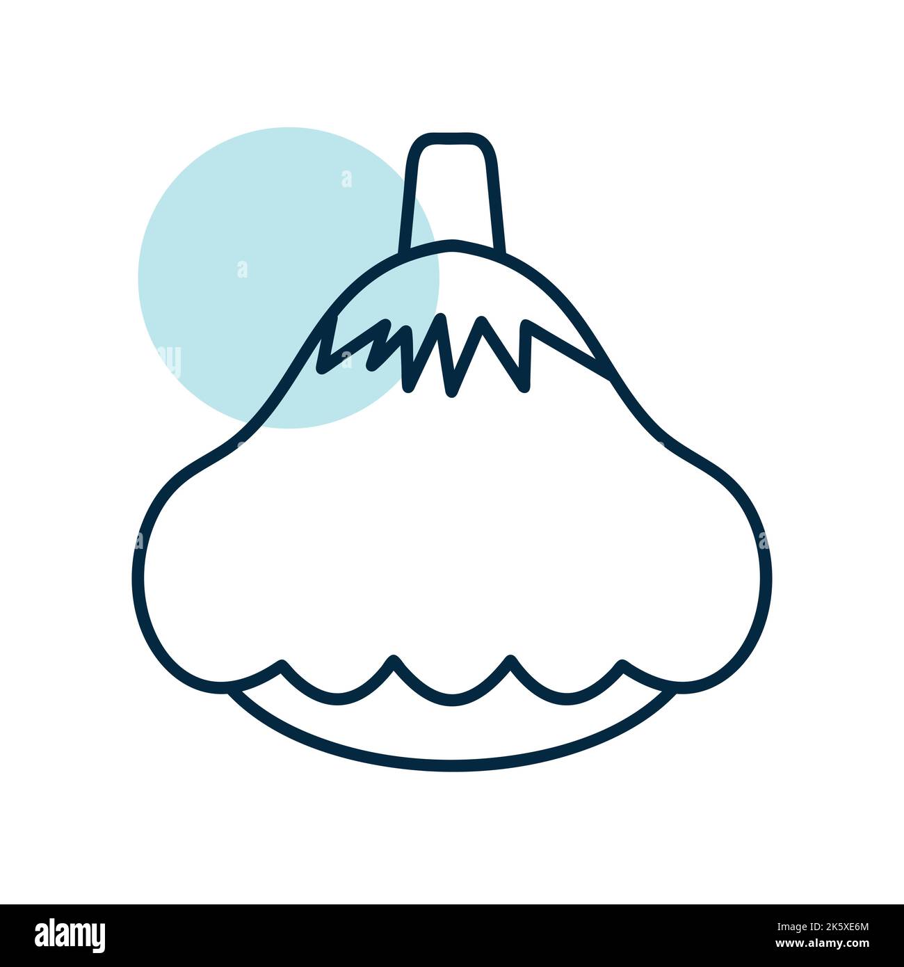Pattypan squash or patisson isolated vector icon. Vegetable sign. Graph ...