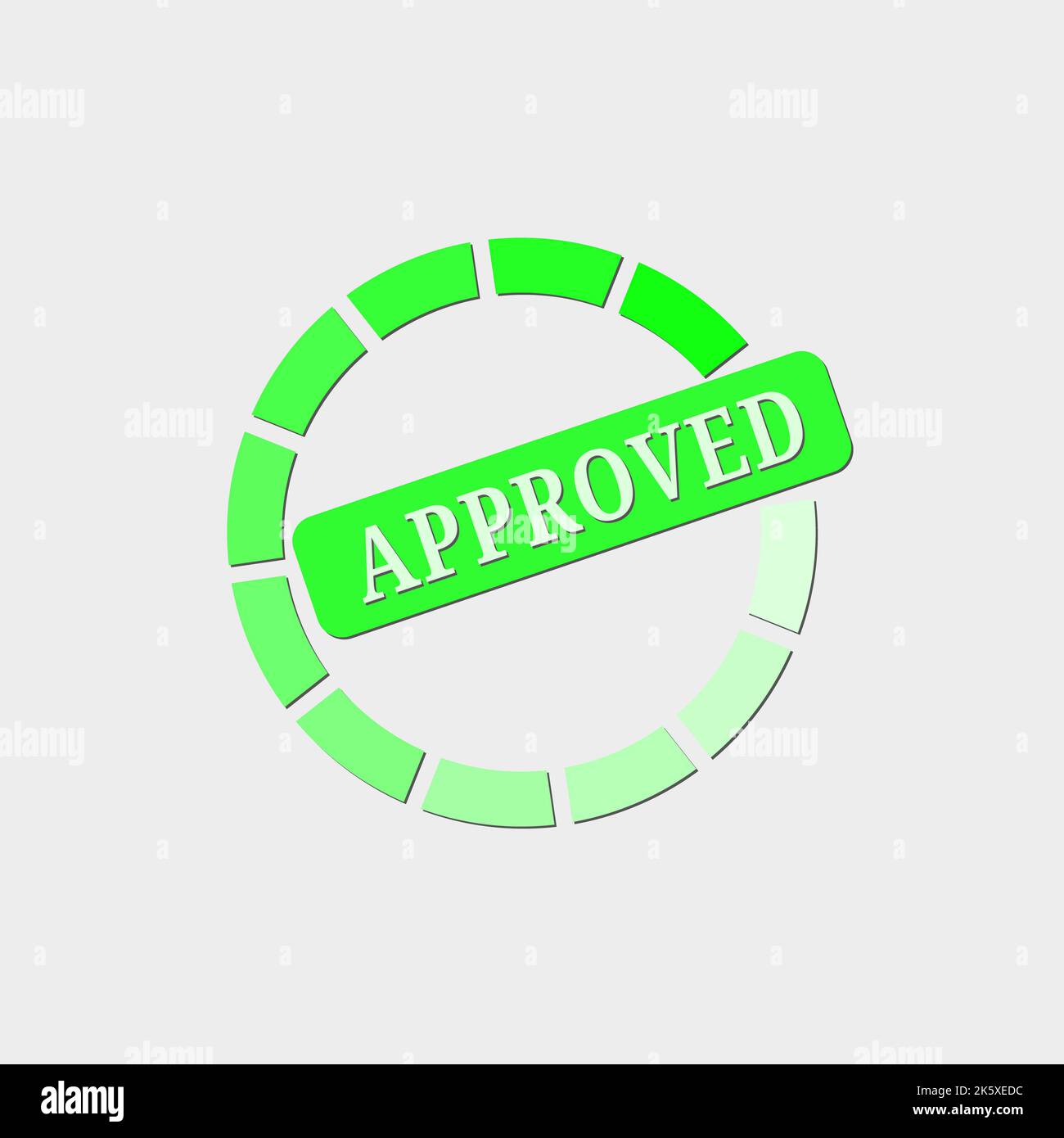 Approved stamp, green isolated on white background, illustration Stock ...