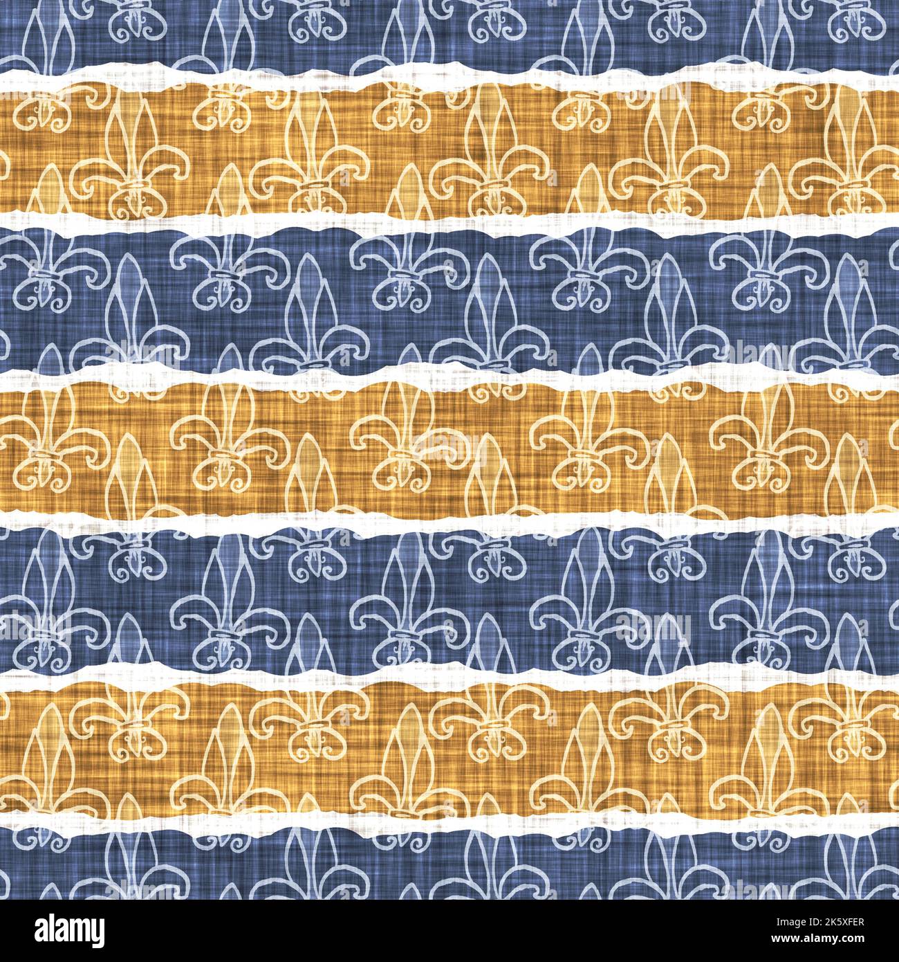 Seamless French country kitchen stripe fabric pattern print. Blue ...