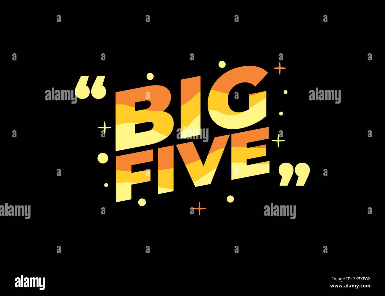 The quote big five in golden on a black background Stock Vector Image ...