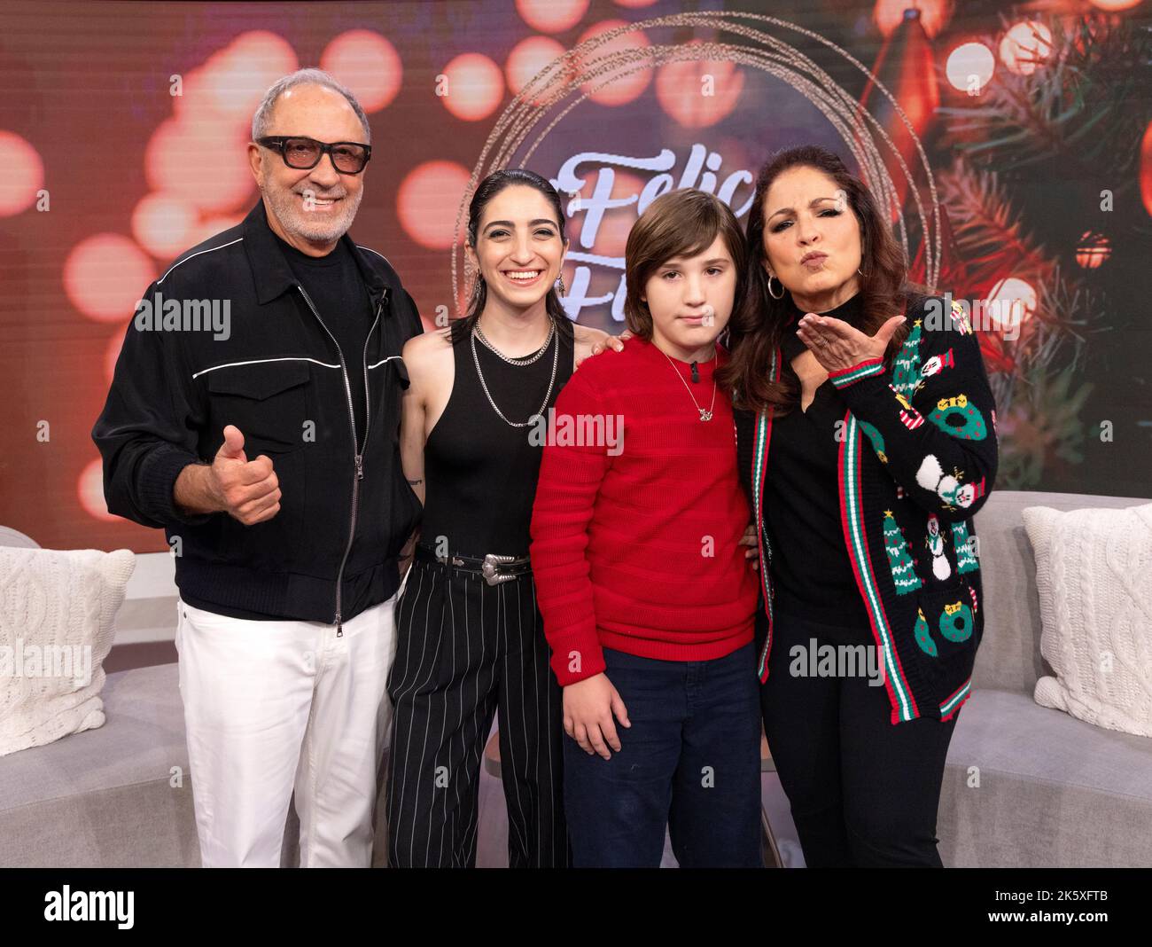 MIAMI, FL - OCT 10: Emilio, Emily, Sasha and Gloria Estefan are seen ...