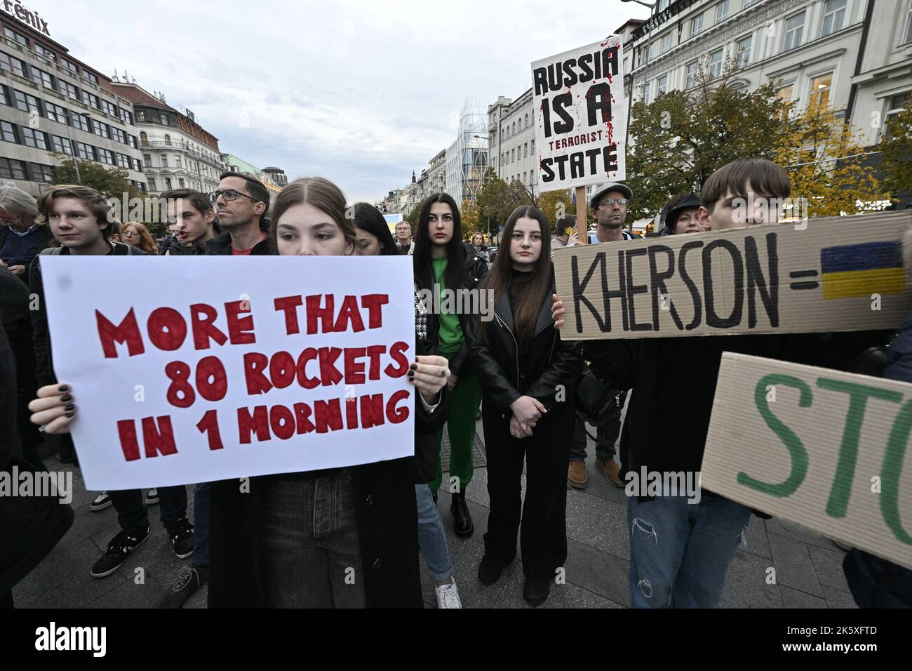 Prague, Czech Republic. 10th Oct, 2022. Umbrella for Ukraine - protest ...